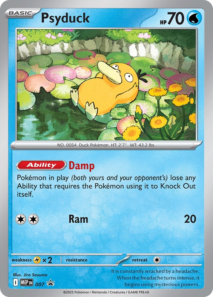 Pokémon TCG: Psyduck #MEP 007 Pokemon Mega Evolution Black Star Promos ...